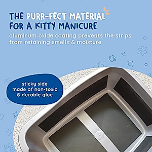 Kitty Cure Cat Scratching Manicure Strips, Scratch Liner for Litter Box, Furniture, or Any Flat Surface, Nail File for Cats, 6 Peel & Stick Scratching Strips, 3 Pairs of Strips in Different Sizes