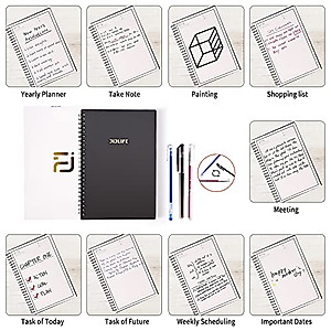 Reusable Smart Erasable Notebook, Six Star Online Wirebound-Notebooks with Cloud Storage for Office Workers, Teachers, Students, 1 Erasable Pen & 1 Colorful Tabs Included(8.5" x 5.8")