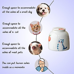 Pet Urn for Cat Ashes, Ceramic Cats Urns, Pet Urn with Beautiful Patterns