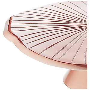 Old Dutch Rose Gold Lily Pad, 12½" D. Cake Stand Serving, 12.5-Inch