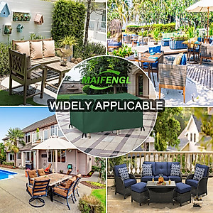 Garden Furniture Covers, Waterproof Patio Furniture Cover 420D Oxford Fabric Windproof Anti-UV Garden Table Covers, for Patio Outdoor-Green||132x61x87cm/52x24x34in