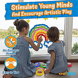 Craftzilla Colored Masking Tape – 11 Extra Large Rolls – 1,815 Feet x 1 Inch of Colorful Craft Tape – Vibrant Rainbow Color Teacher Tape – Great for Art, Lab, Labeling & Classroom Decorations