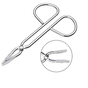 LASSUM 2 PCS Eyebrow Tweezers,Stainless Steel Scissors Shaped Eyebrow Straight Tip Tweezers Clip