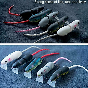 Fishing Lures KitFishingArtificial Rat Bait Fishing Lure Plastic Mouse Swimbait Tackle Hook Tool (5pcs)