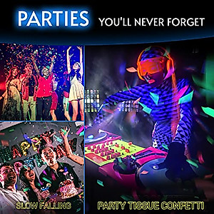 20000 Pieces Glow King Blacklight Reactive Paper Confetti | Premium UV Fluorescent Glow Party Supplies for Decorations and Birthdays | Ideal for Bachelorette, New Year, Wedding, and Events