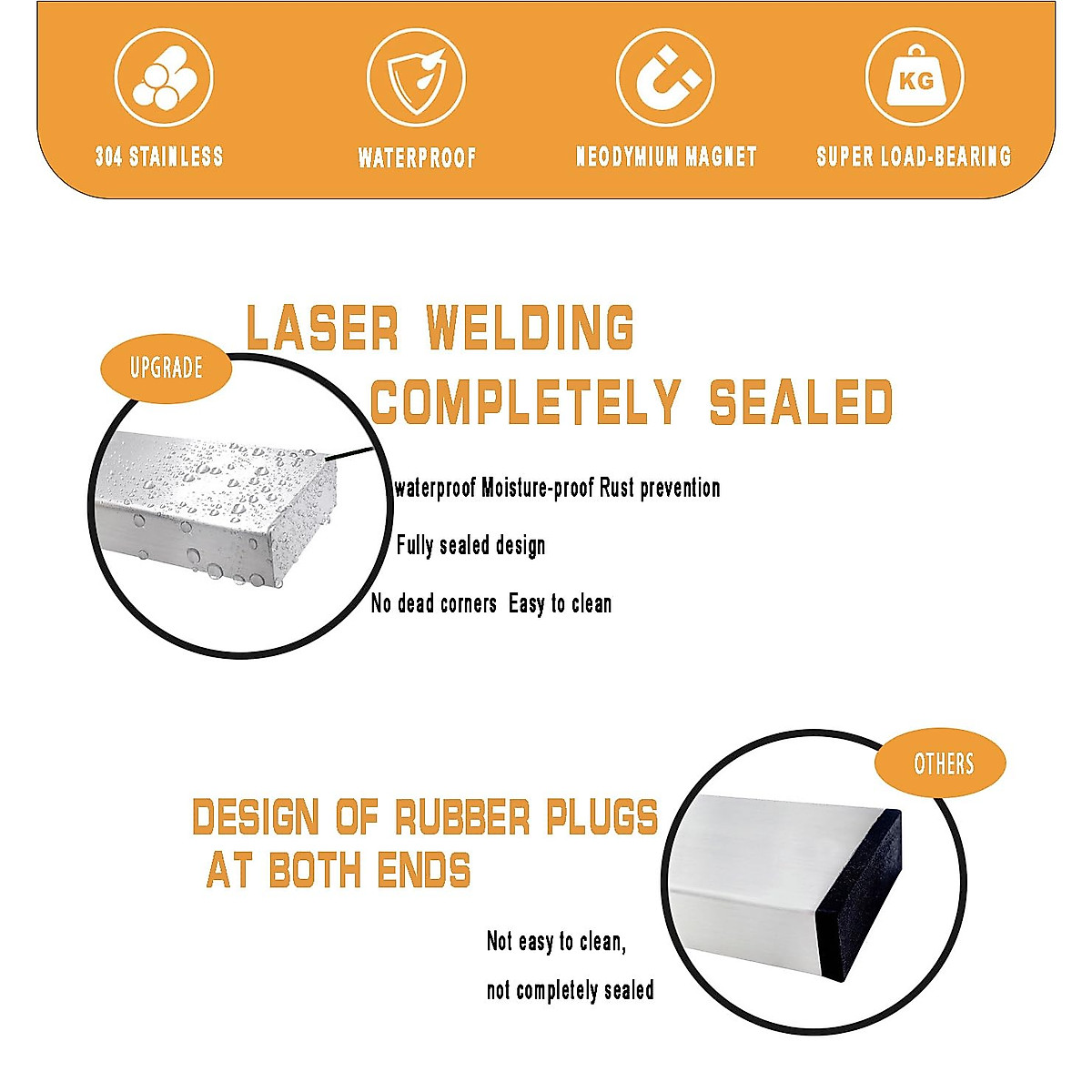 Stainless Steel Magnetic Knife Holder 16 Inch for wall,Multi-Purpose Functionality Adhesive Magnetic knife Strip as Office magnetic tool manager,kitchen Magnetic Tool Organizer.