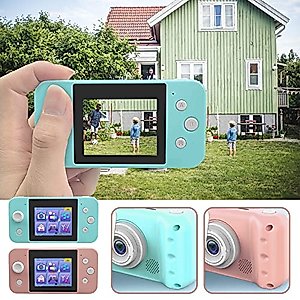 Kids Digital Camera, Front HD 20MP Children's Camera, 2.4in Screen for Boys and Girls Record The Happy Life, 1080P Rechargeable Electronic Camera with Easy Game