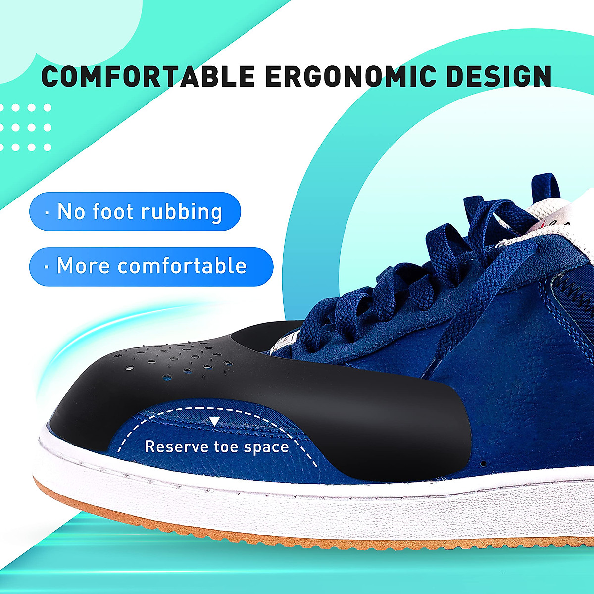 Crease Protectors Suitable for Most Sneakers, 4 Pairs Crease Protectors for Jordan 1, Air Force 1, and Dunk Low; Men's 7.5-12/ Women's 5-8.5 (Men's US Size 7.5-12, Black+White)