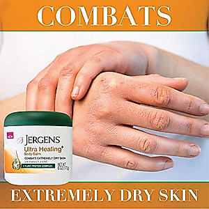 Jergens Ultra Healing Body Balm for Dry Skin, for Extra Dry Skin Relief, 6 Ounces, Formulated with Vitamins C, E and B5 plus Plant Protein Complex