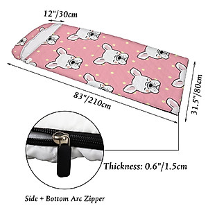 Sleeping Bag Sleep Bag Cute Dog Polka Dots Cover Mat for Travel Camping Hiking Women Men Adult 3 Seasons Cold Warm Weather