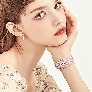 SuperNaNa Floral Design 3 Pack Samsung Galaxy Watch Bands for Women, Elegant Butterfly and Wildflower Engravings, 20mm Width, Quick Release, Soft Silicone