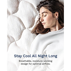 ViscoSoft Copper Mattress Topper Pad Queen - Soft Overstuffed Premium Cloud-Like Support - Quilted Fiberfilled Mattress Topper with Deep 18" Pocket for Secured Fit