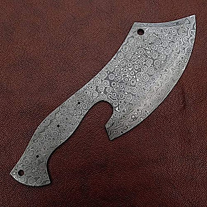 Damascus Steel Blank Blade Custom Handmade 10.5" Damascus Chef Cleaver Knife Blank Blade for knife making