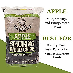 Mr. Bar-B-Q Hardwood Smoking Chips Variety Pack | 3 Different Flavors | Experience All The Flavors of Smoked Food | Apple, Hickory and Mesquite Smoking Chips | 3 x 1.6 Pound Bags