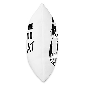 Pinchy Clarke - Apparel - Clothing All you Need is Love and Cat Throw Pillow, 16x16, Multicolor