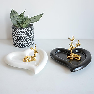 Ardax Golden Home Décor Deer Figurines,Small Animal Statue Handmade Sculpture Ornament (1 Pair)