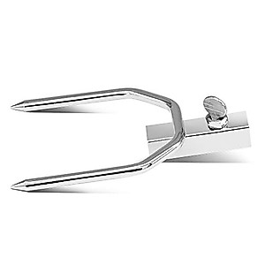 Onlyfire 6104 Chromed Heavy Duty BBQ Rotisserie Meat Fork (1 Pair), Only Fits 5/16" Square Rotisserie Spit Rods