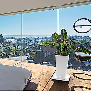 Elevens Set of 2 Tall Outdoor Planters 28 Inch, Large Planters for Indoor Outdoor Plants, Tapered Square Flower Pots with Tray for Patio, White