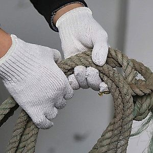 Evridwear Cotton Polyester String Knit Shell Safety Protection Work Gloves for Painter Mechanic Industrial Warehouse Gardening Construction Men & Women 12 Pairs, no Dots, Large Size