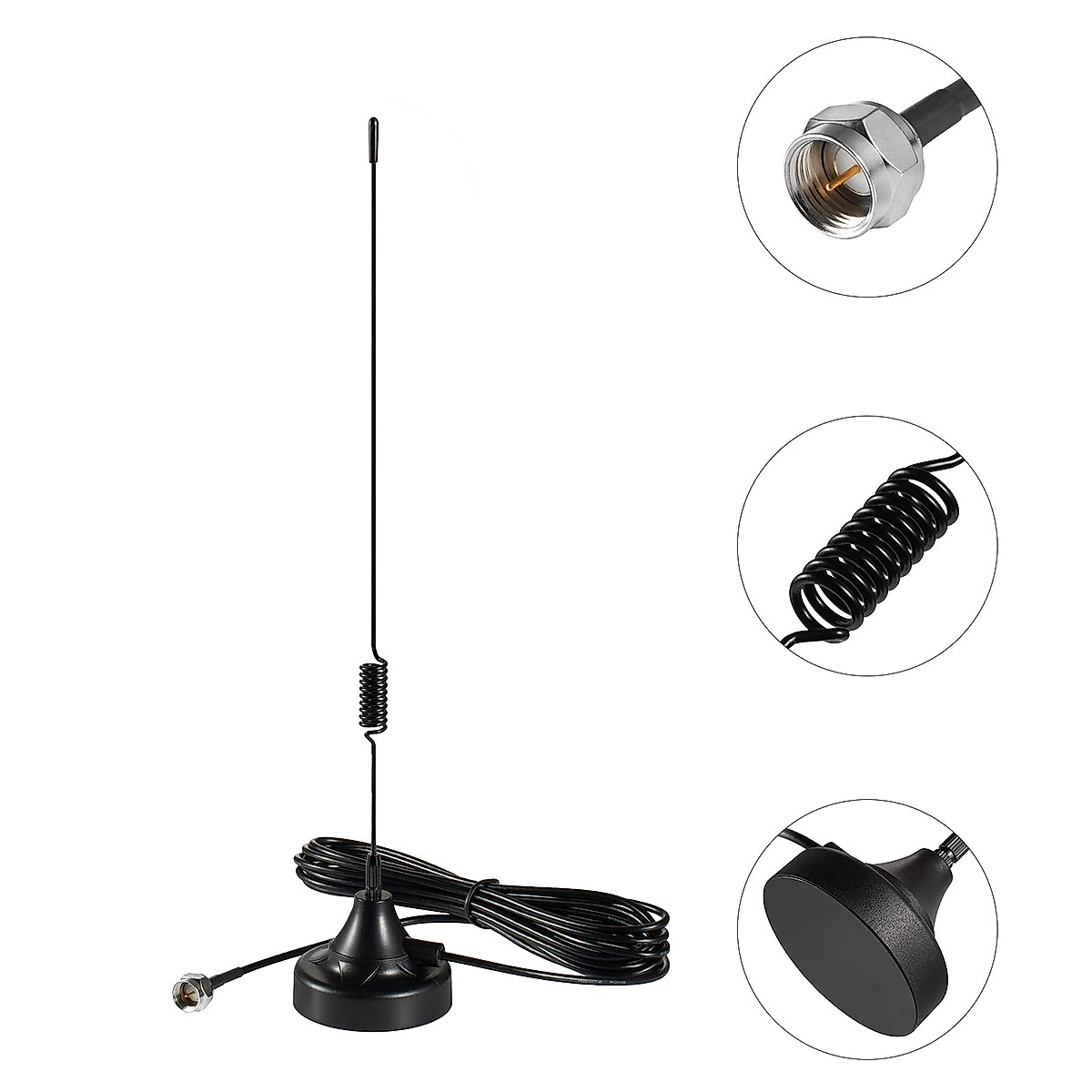 Smart Garage Door Opener Extended Long Range Magnetic Base Receiver Antenna with F Male Connector for Liftmaster 312HM 323LM 412HM 423LM 850lm 860lm Star1000 Gate Radio Receivers，Eifagur