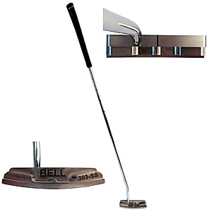 Bell Putters Half Offset Golf Putter 360g Polish Chrome Finish Right-Handed/RH with Winn Midsize Putter Grip and 34" Shaft