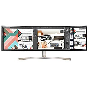 LG 49WL95C-W Ultrawide Dual QHD Monitor 49" 32: 9 (5120 x1440) Curved IPS Display, HDR10, USB Type-C, HDR 10, Ambient Light Sensor, 2 x 10W Stereo Speaker