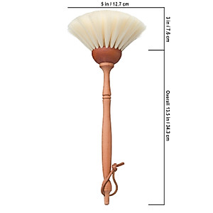 REDECKER Goat Hair Dust Brush with Oiled Pearwood Handle, 13-1/2 inches - Natural Bristle Dusters German Cleans Delicate Surfaces, Hanging Loop for Storage with Black Dot - Goat Hair Dusting Brush