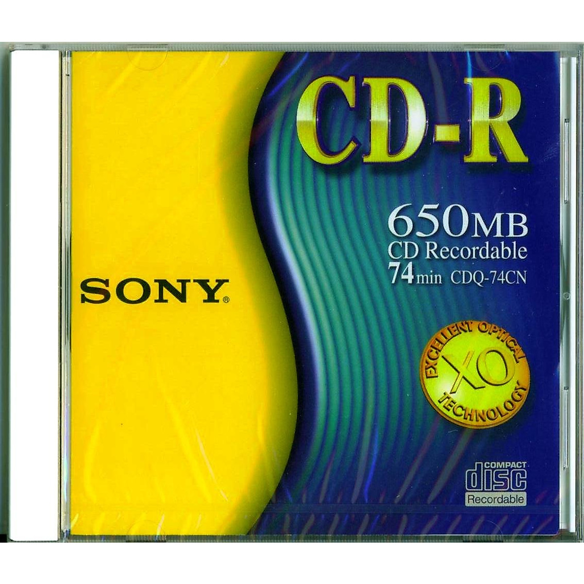 Sony 1-Pack CD-R Recorder Media CDQ-74CN 650MB 74min 12x with Jewel Case