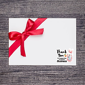 Thank You For Supporting 200 Piece Easter Bunny Rabbit Stickers,Cute Business Envelopes Stickers for Handmade Goods/Small Business Packages,Easter Theme Small Shop Business Stickers for Envelopes Seals