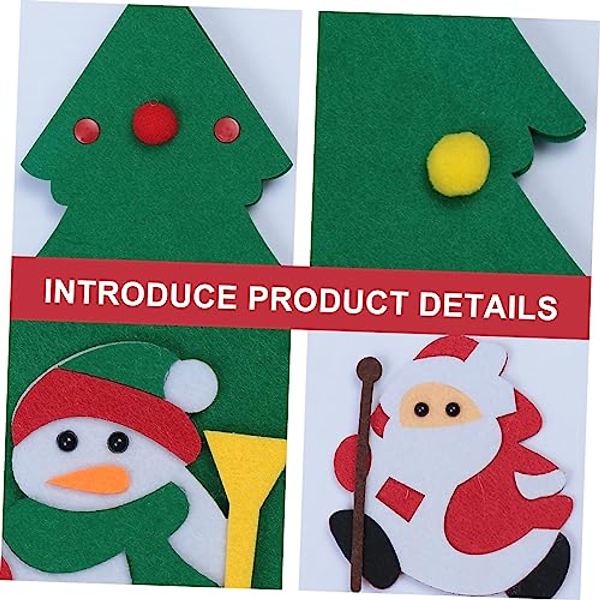 FONDOTIN 1pc Christmas Felt Christmas Tree Fireplace Mantel Decor Kids Decor Christmas Mantel Decor Felt Christmas Ornament Stocking Stuffer Green Handmade Ornaments DIY