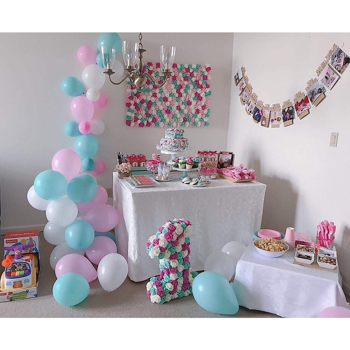 Lightingsky 100pcs 3 x 1.6 x 3 inches DIY Real Touch 3D Artificial Foam Rose Head Without Stem for Wedding Party Home Decoration (100pcs, White-100PCS)