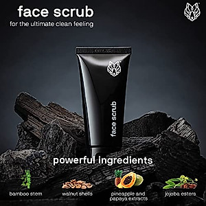 Black Wolf- Men’s Face Scrub - 3 Fl Oz - Walnut Shells and Bamboo Stem Exfoliate and Smooth Your Skin- Hydrating Sugar Technology Blend Helps Moisturize Your Skin, For all Skin Types
