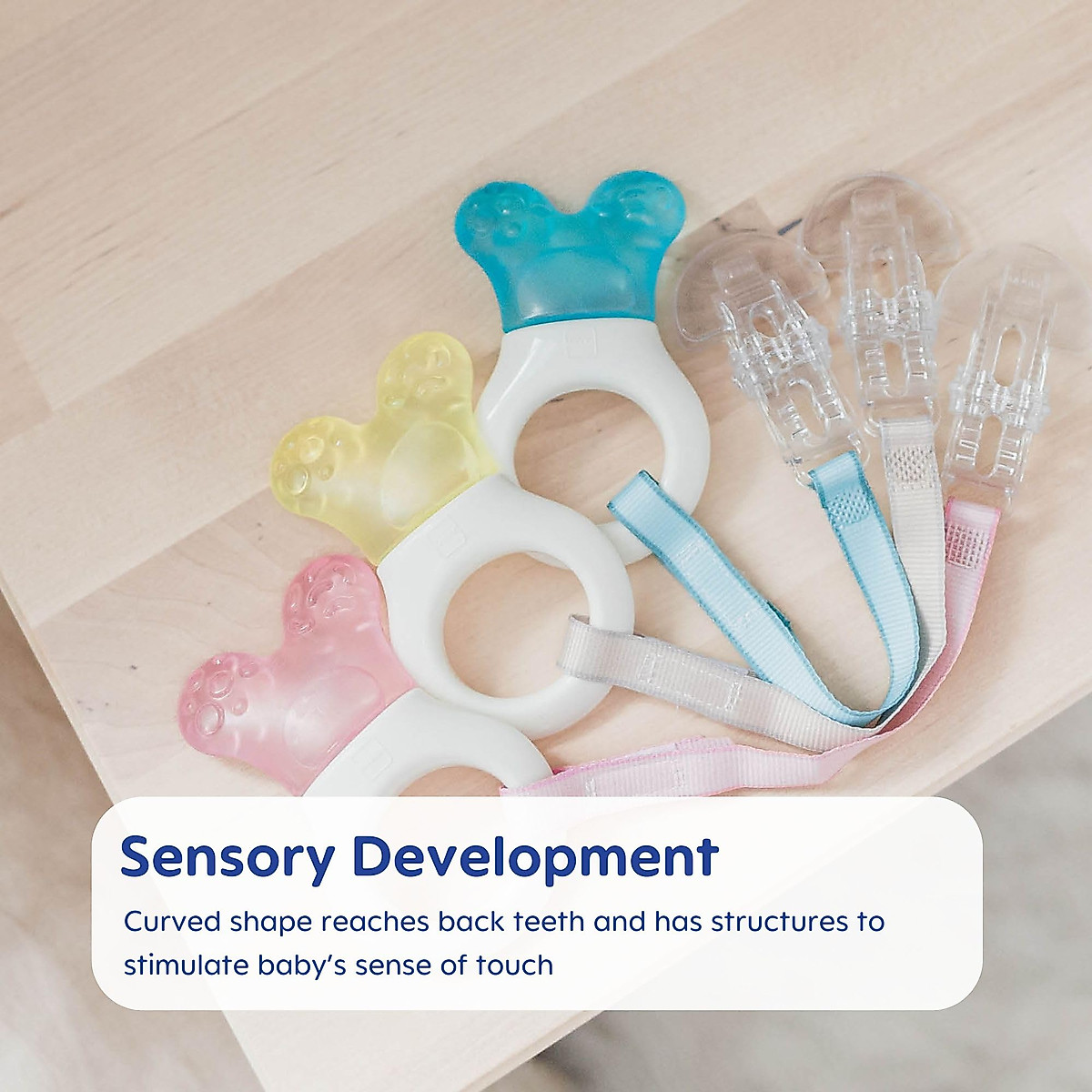 MAM Mini Cooler Teether with Clip Baby Teether, Cooling Mechanism Soothes Sore Gums, Relieves Teething Symptoms in Babies 2+ Months, 1 Pack, 2+ Months, Boy