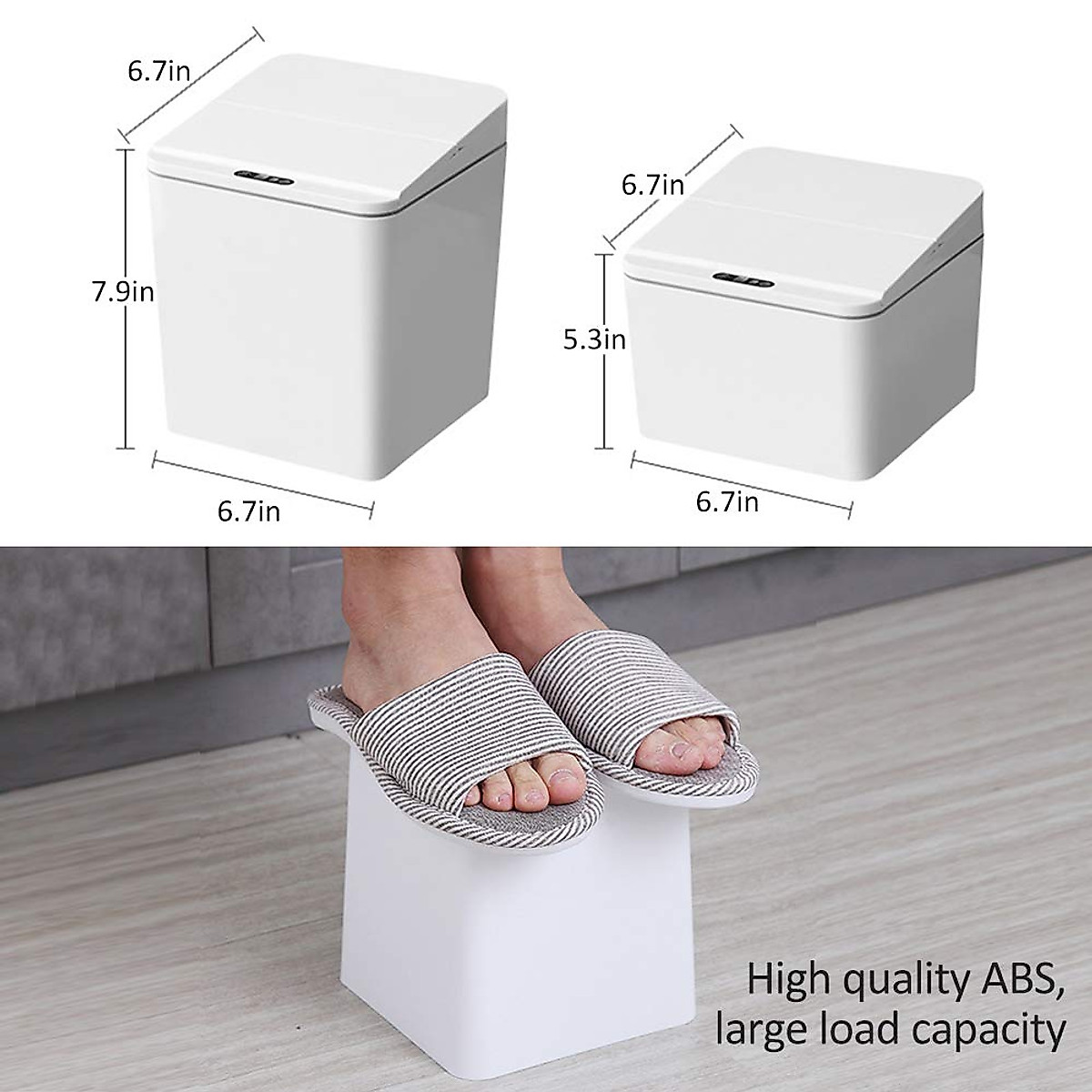 NORMIA RITA 1.6 Gallon Mini Automatic Trash Can for Car Desktop Kitchen Small Touchless Garbage Can with Lid 0.25S Fast Response Sensor