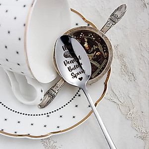 My Peanut Butter Spoon Funny Stainless Steel Engraved Spoon, Long Handle Peanut Butter Spoon, Coffee Tea Spoon, Dessert Ice Cream Spoon, for Peanut Butter Lover Boy Girl Christmas Gift