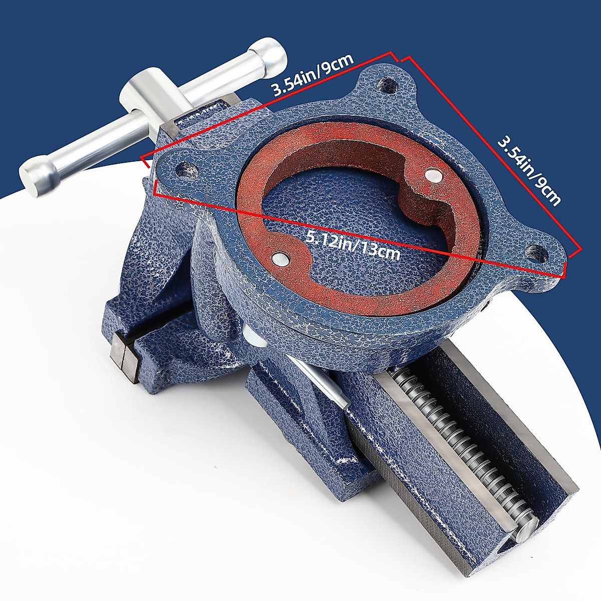 FAHKNS 4" Bench Vise, Workbench Vice Heavy Lock Down Duty Clamps Precision, 4.13" Jaw Width 360° Swivel Base CNC Vise for Woodworking Milling Machine Drill Press