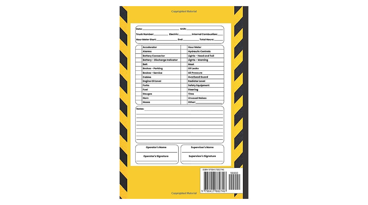 Forklift Log Book: Daily Inspection Checklist