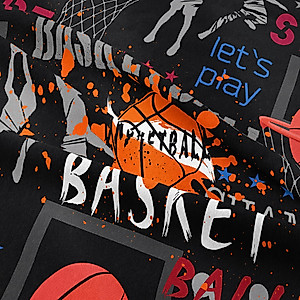 NINENINE Basketball Comforter Set Queen Size Sports Bedding for Boys Teens Basketball Fire Player Comforter Tie Dye Bed Set with 1 Comforter 2 Pillowcases