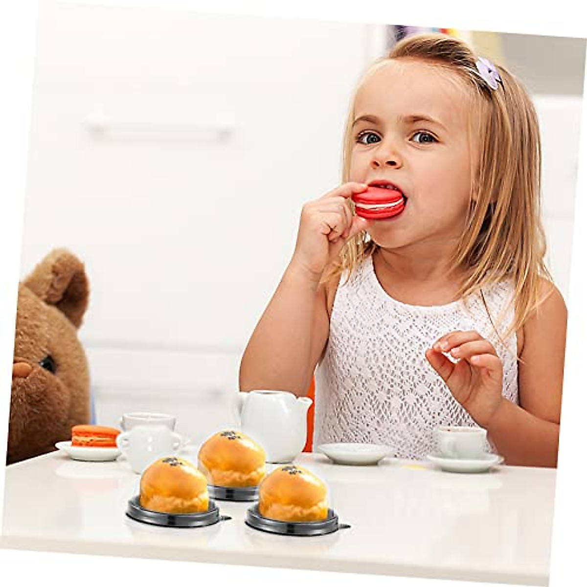 HEMOTON 100pcs Clear Gift Boxes Black Container Clear Cake Box Window Mini Muffin Holders Single Cupcake Containers Packing Box Plastic Boxes Tray Puffs Clamshell Single