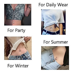 Sllaiss 925 Sterling Silver Heart Belly Button Rings for Women Men CZ Love Navel Barbell Studs Piercing Screw Navel Bars Body Piercing Jewelry 14G