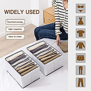 Msthreeup 7 Grids Washable Wardrobe clothes Organizer, Drawer Organizer Dividers,Closet Organizers and Storage Box for Folded Clothes,Jeans,Shirts,T-shirts,dress (1PC Large)