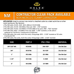 Halex – 3/8 Inch Non Metallic Twin Screw Clamp Connectors – 05103B – 100 Per Pack