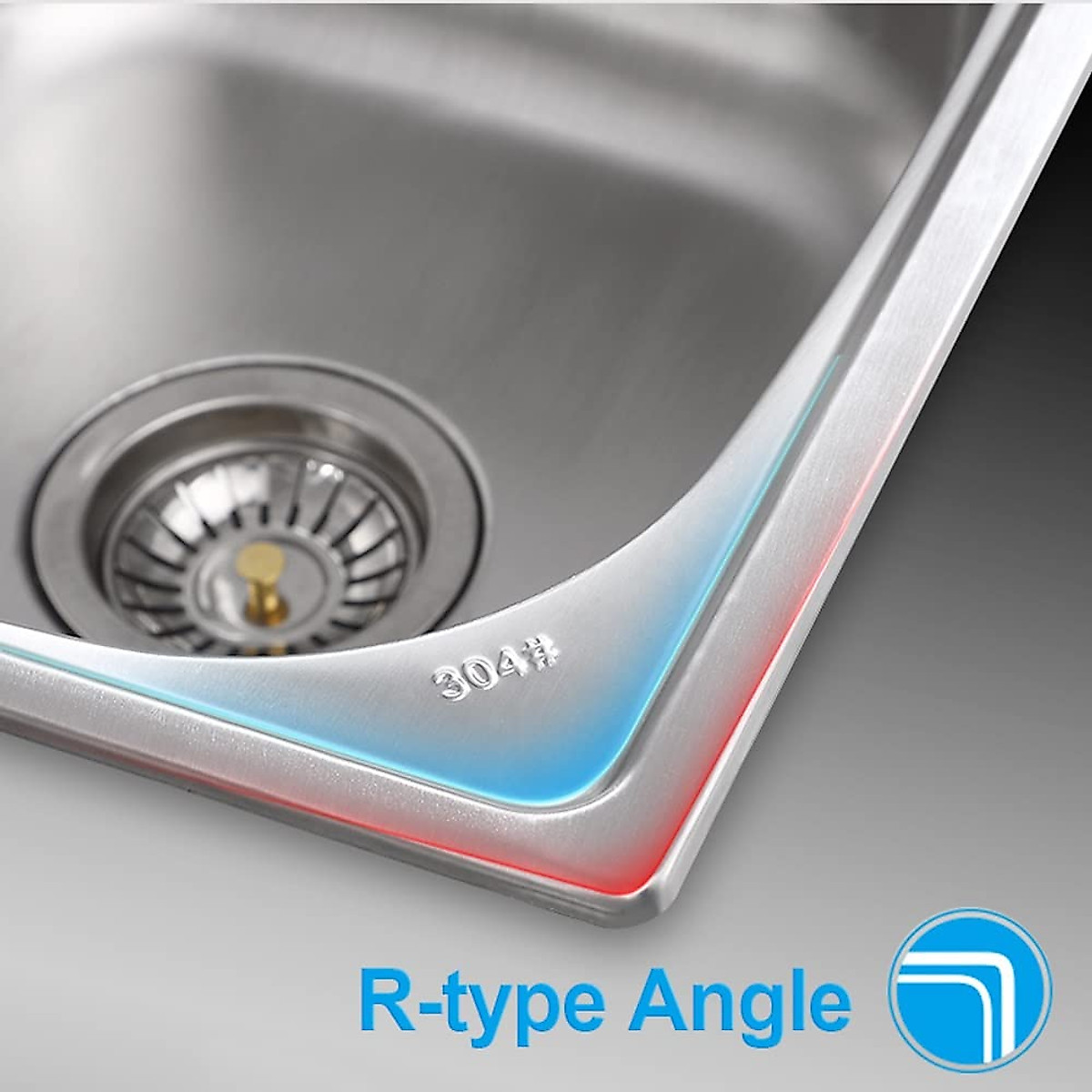 MMCUBE Small Commercial Sink Stainless Steel Utility Sink Utility Single Sinks for Kitchen Backyard Outdoor,5.9 Inches Deep Basin,19.6" L x 14.5" W x 29.5" H (Color : with Single-Cold Faucet)