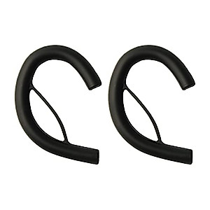 Removable Soft Silicone Earphone Hook Round Reinforced Headphones Sports Ear Hook for Earphones Earbuds Headset(1 Pair) (Black)