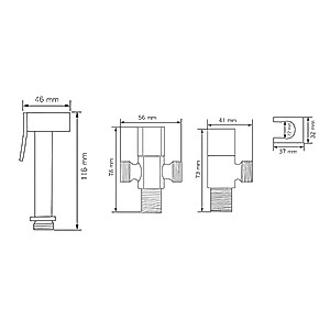 MINJING Bronze Hand Held Bidet Sprayer for Toilet Brass Square Baby Cloth Diaper Sprayer Wall Mounted Toilet Sprayer Cold Water Portable Bathroom Toilet with 1.5M Shower Hose,B Set