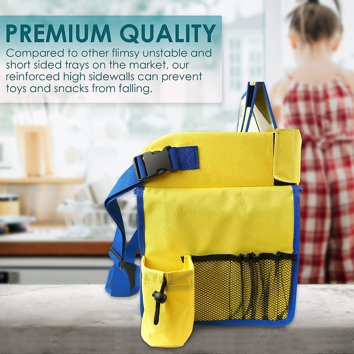 LoveAmoo Kids Travel Tray, Organizer, Toddler Car Seat, Lap Tray, Snacks Table & Dry Erase Board in Car for Child Road Trip Travels (Boys and Girls)