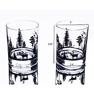 Whiskey Glasses set of 2 cocktail glasses bourbon glass Old Fashioned Glasses Gifts for holiday, Men,11 ounce