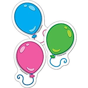 Carson Dellosa 36-Piece Colorful Mini Balloons Bulletin Board Cutouts, Bright and Colorful Balloon Cutouts for Bulletin Board and Party Decorations, Colorful Birthday Classroom Décor
