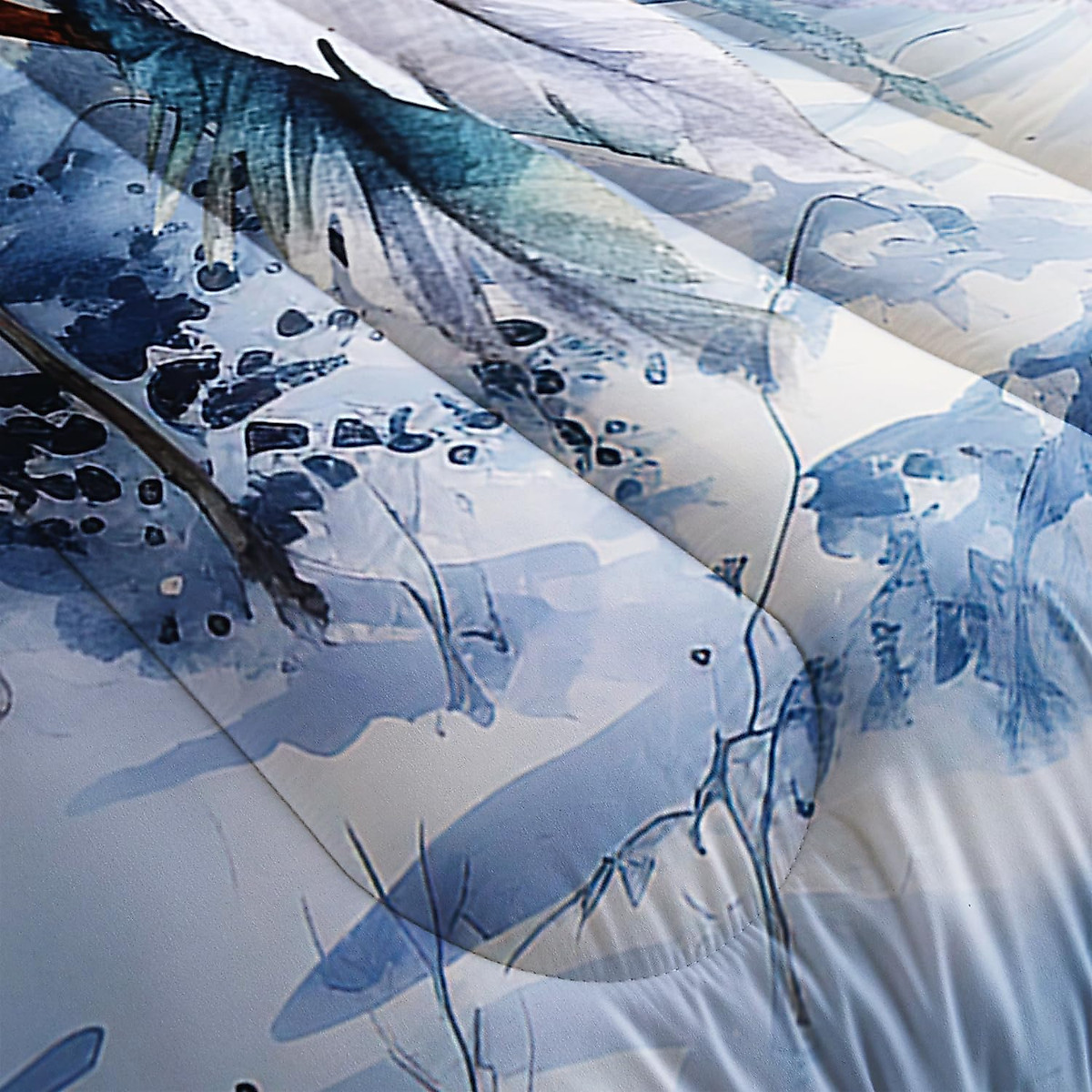 AILONEN Wolf Comforter Set - Full Size, Snow Wolf Bedding Set, Dream Catcher Comforter, Wild Animal Duvet - 3 Pieces, 1 Quilt and 2 Pillowcases