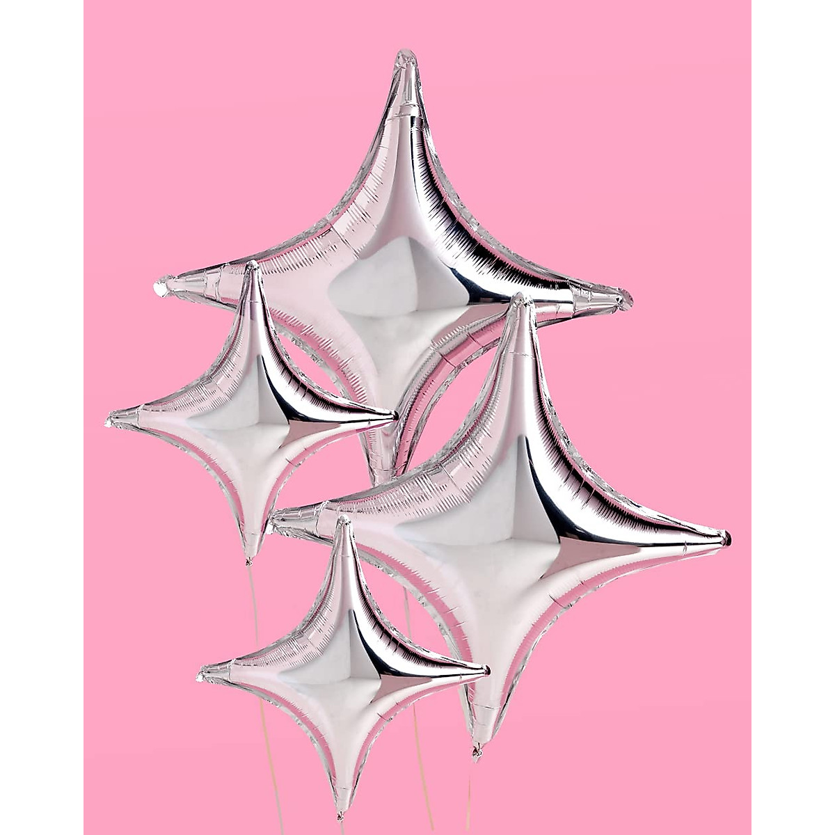 xo, Fetti Silver Sparkle Foil Birthday Balloon - 6 pc | Bday Party Decorations, Bachelorette, Anniversary, Graduation